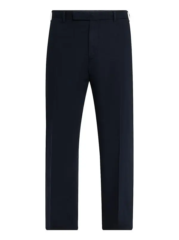 Zegna Flat-front Chino Pants - Nvy Sld