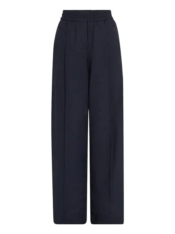 Brunello Cucinelli Pleated Wide-leg Pull-on Pants - C3139 Blu