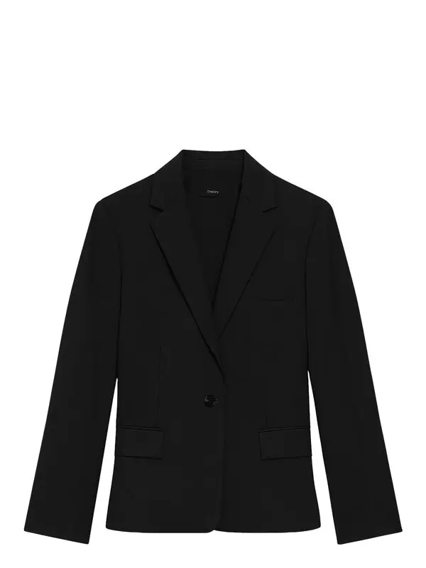 Theory Traceable Wool Slim Blazer Jacket - Black