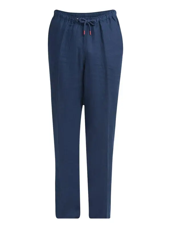 Kiton Linen Drawstring Pants - Navy