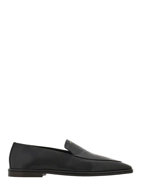 FERRAGAMO Brian Leather Square-toe Venetian Loafers - Black