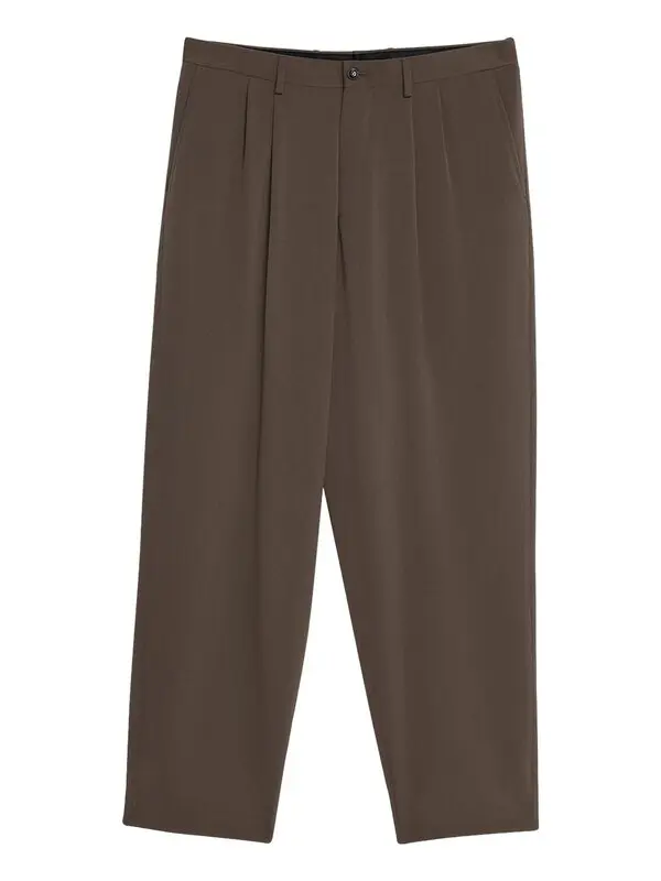 Giorgio Armani Upton Wool Cannetè Trousers - Brown Multi