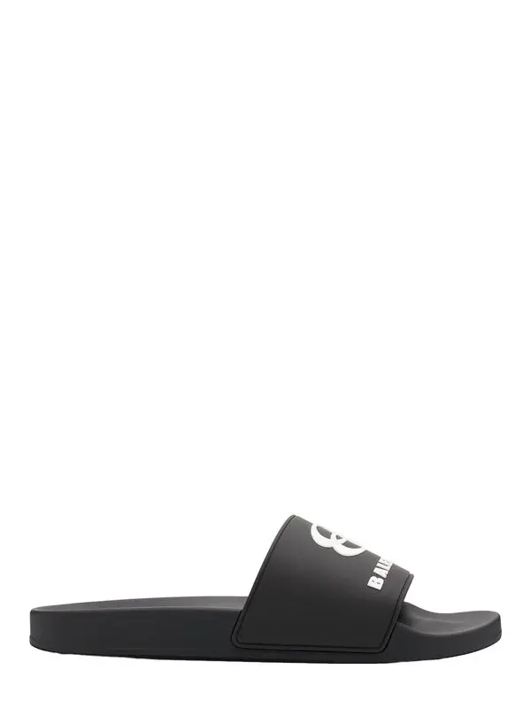 Balenciaga Unity Logo Slide Sandals - 1090 Black/white