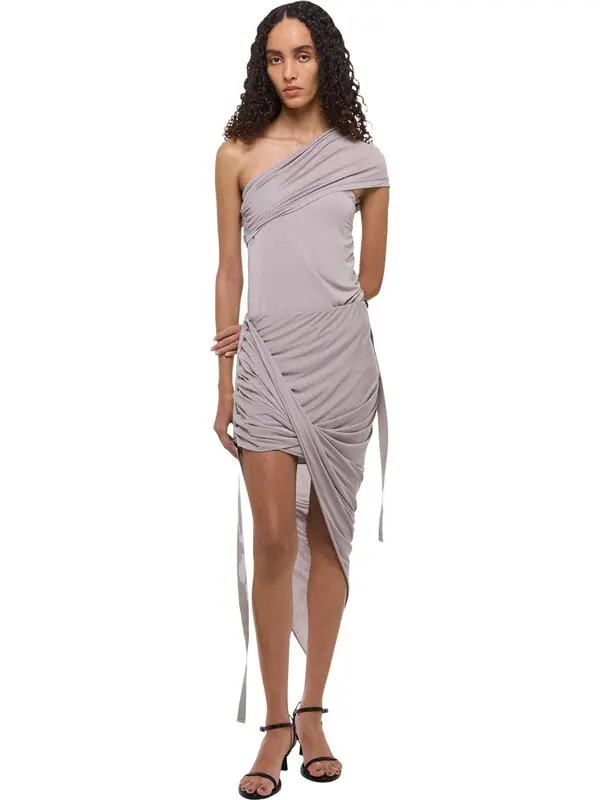 Helmut Lang Asymmetrical Lyocell Skirt - Grey Lavender