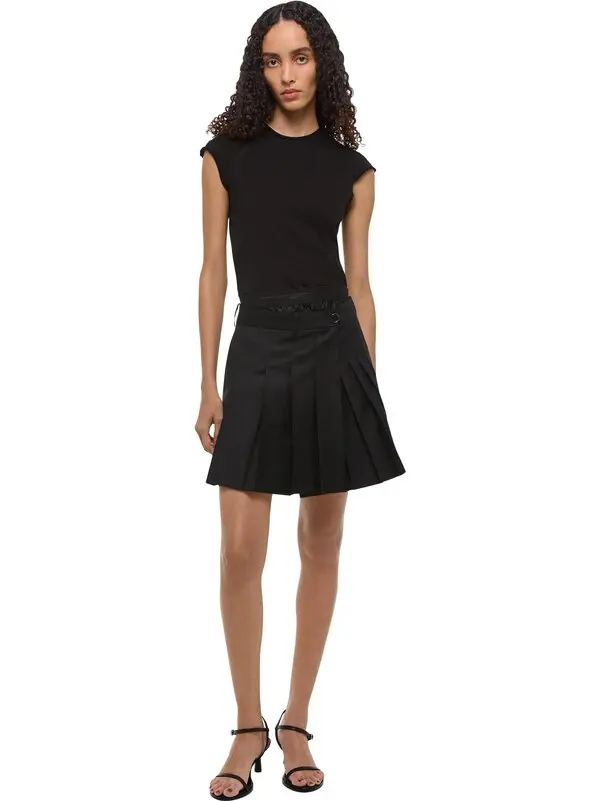 Helmut Lang Pleated Layered Skort - Black