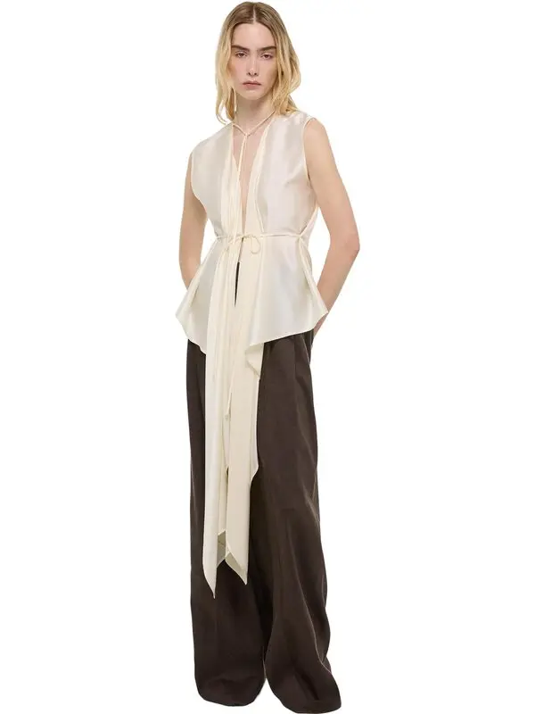 Helmut Lang Draped Scarf Top - Ivory