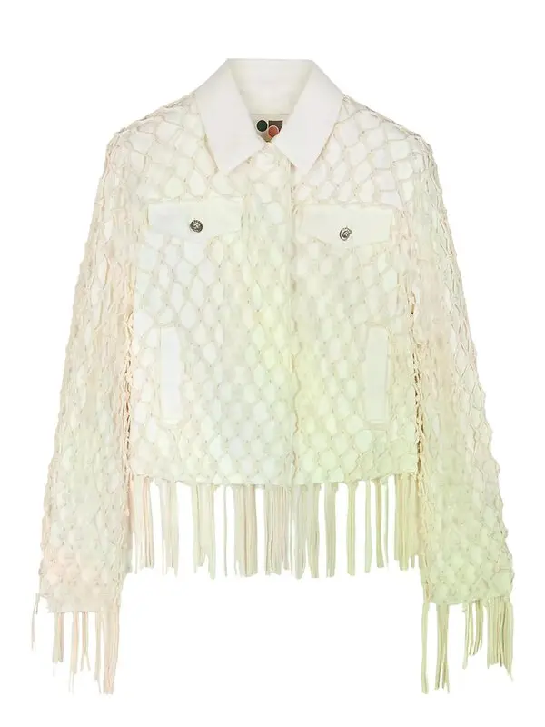 Ports 1961 Weaving Inspired Denim Jacket - White