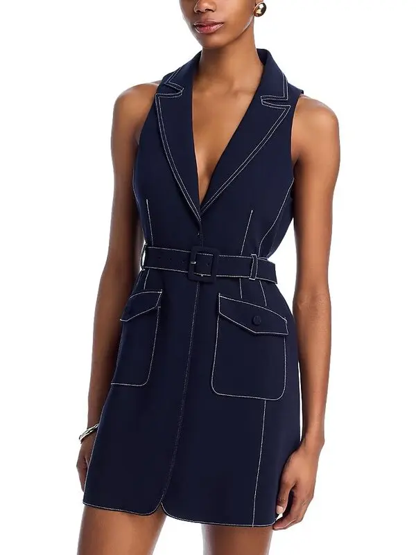 Cinq À Sept Belize Belted Dress - Navy/white