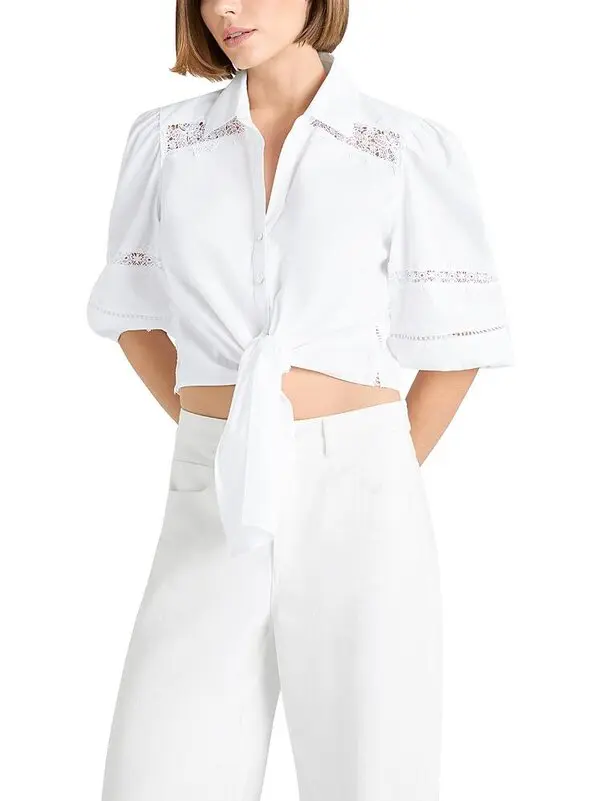 Cinq À Sept Marianna Lace-trim Shirt - White