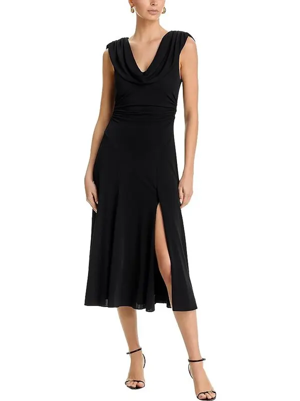Cinq À Sept Carino Drapey Midi Dress - Black