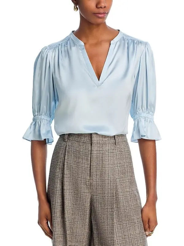 Cinq À Sept Fiona Silk Top - Whisper Sky Multi