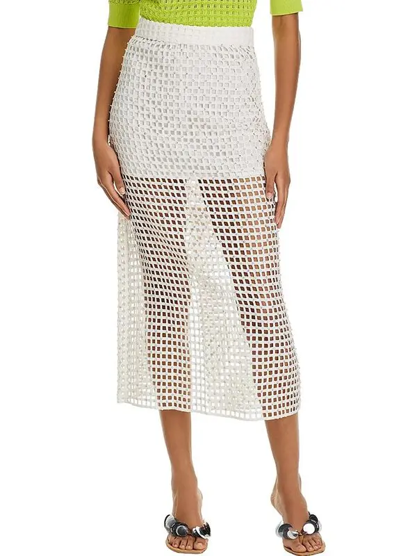 Essentiel Antwerp Studded Mesh Skirt - White