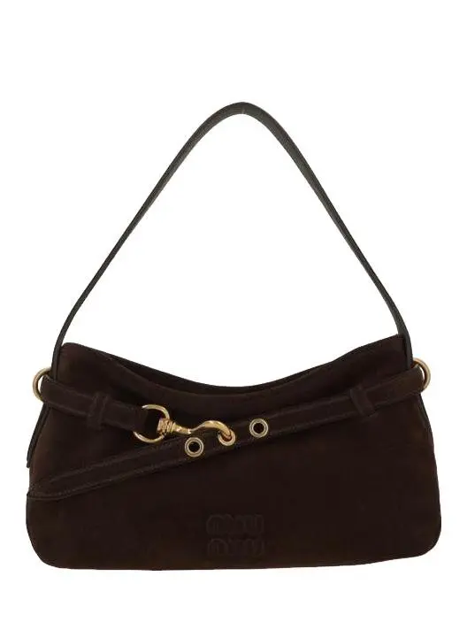 Miu Miu Suede Shoulder Bag - Brown