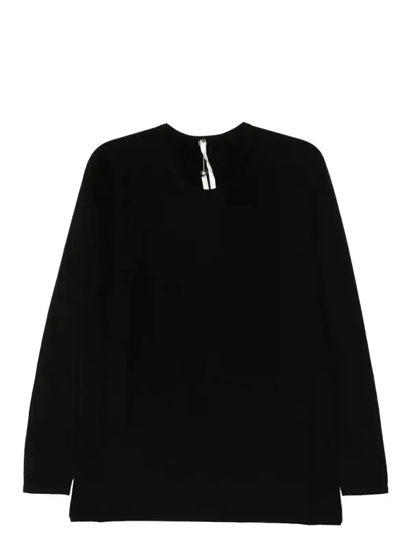 LABEL UNDER CONSTRUCTION Long-sleeves Cotton T-shirt - Black