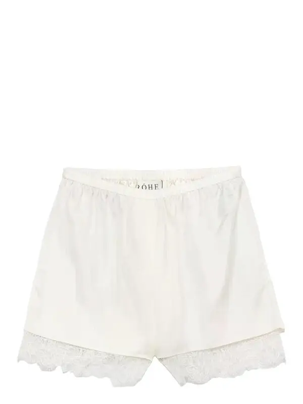 RÓHE Lace Silk Shorts - White