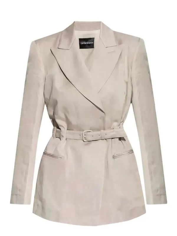 Emporio Armani Belted Jacket - Neutrals