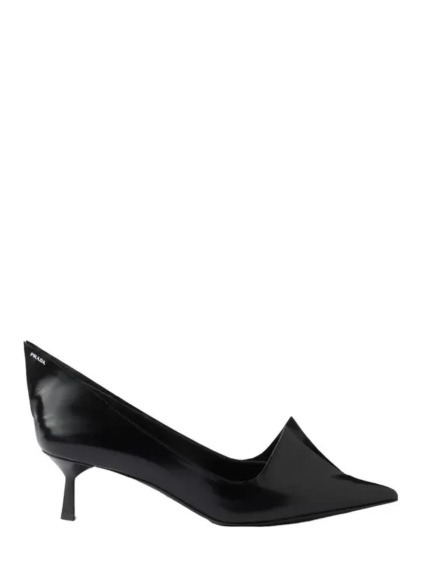 Prada Brushed Leather Pumps - Black