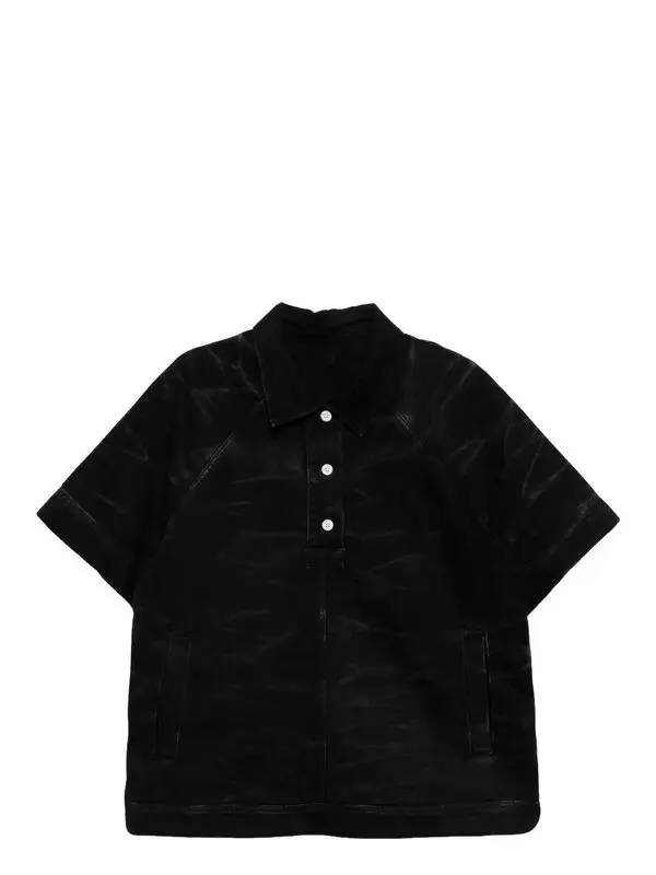 NAMACHEKO Zebra Denim Polo Shirt - Black