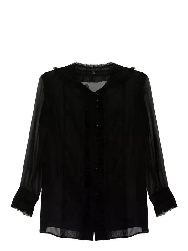 Shiatzy Chen Organza Laced Shirt - Black