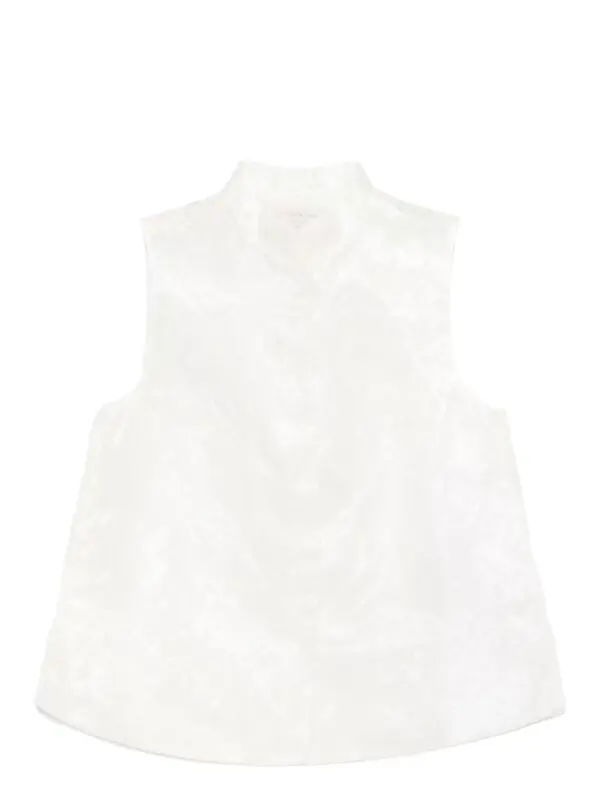 Shiatzy Chen Mandarin-collar Jacquard Vest - White