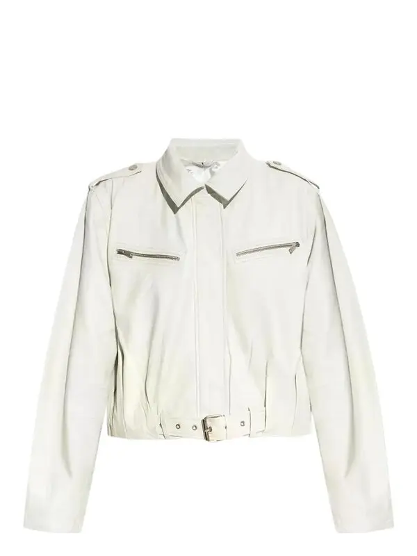 GESTUZ Leather Jacket - White