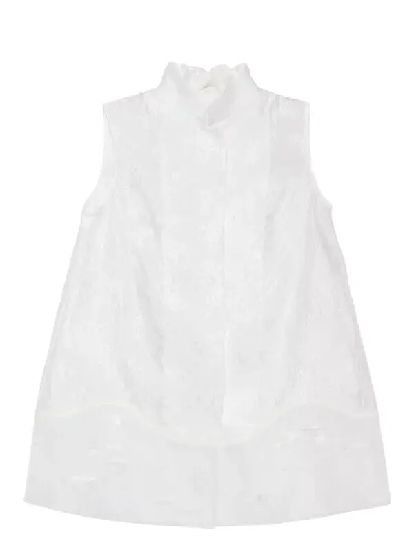 Shiatzy Chen Mandarin-collar Jacquard Vest - White