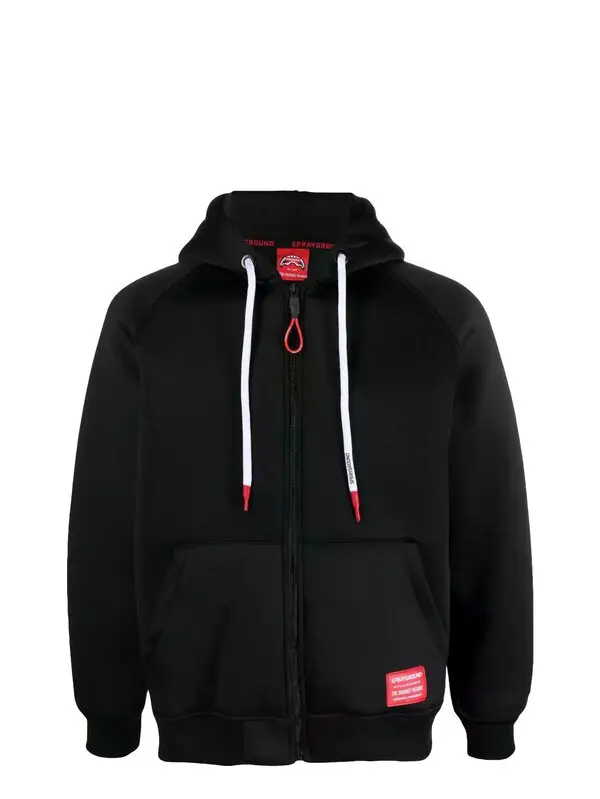 SPRAYGROUND Logo-print Zip-up Hoodie - Black