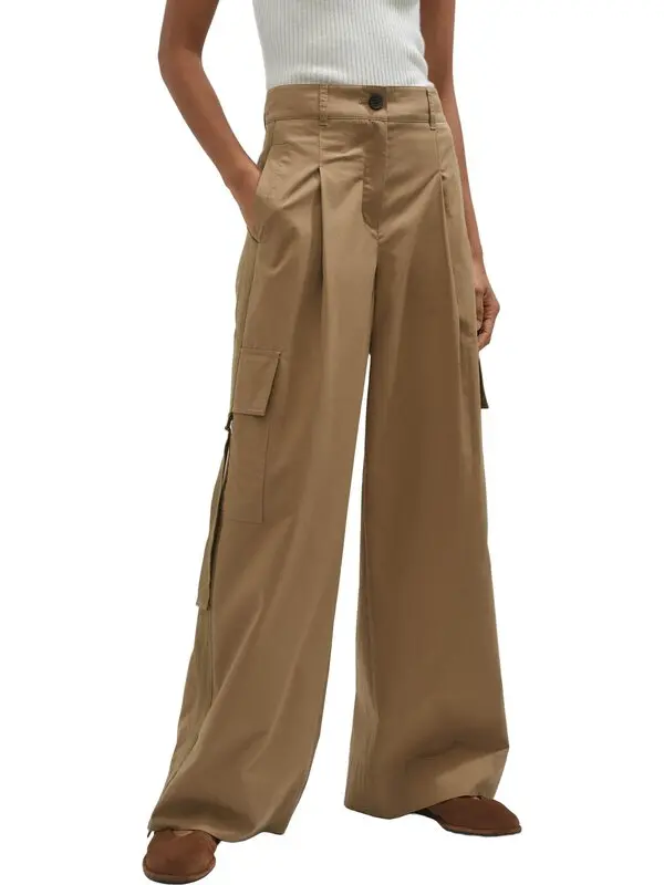 ME+EM Exaggerated Strap Utility Trousers - Tan