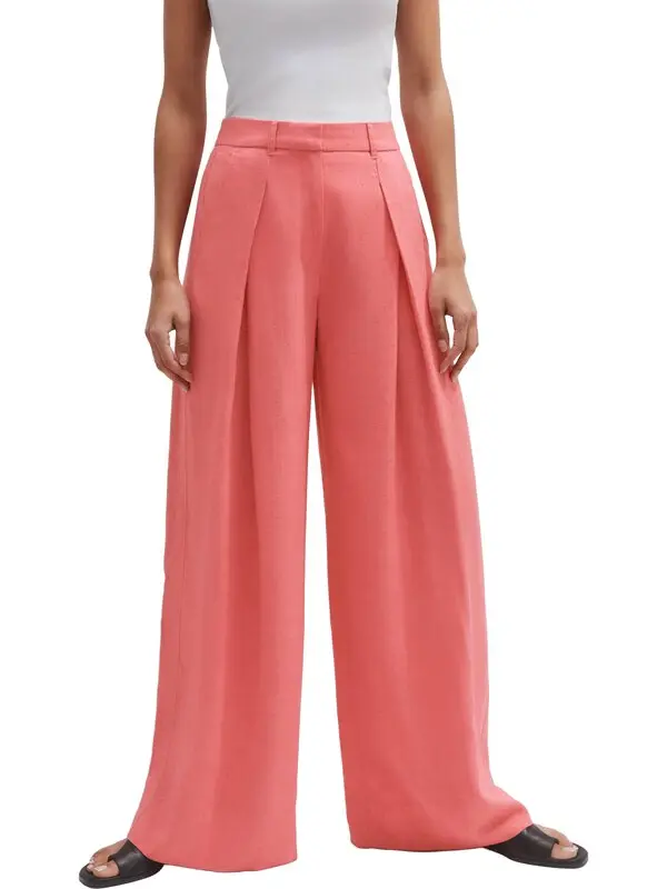 ME+EM Tailored Wide-leg Trousers - Camellia Pink