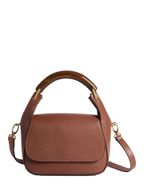 ME+EM Mini Resin Handbag With Leather Strap - Chestnut Tan