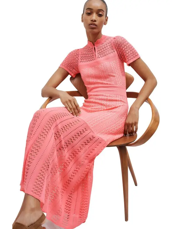 ME+EM Stitch Knit Maxi Dress - Camellia Pink