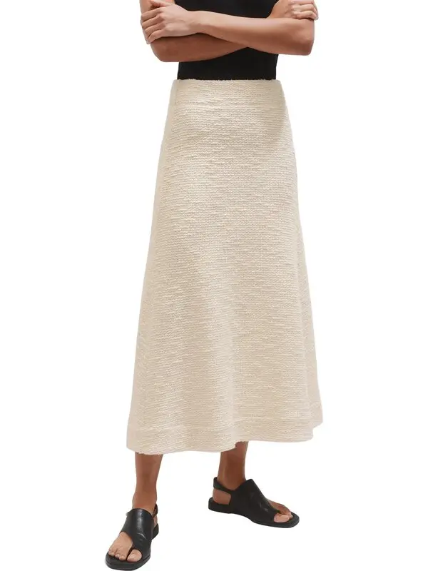 ME+EM Bouclé A-line Skirt - Cream