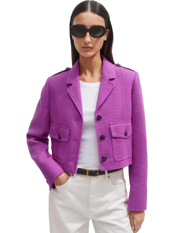 ME+EM Textured Short Jacket - Iris