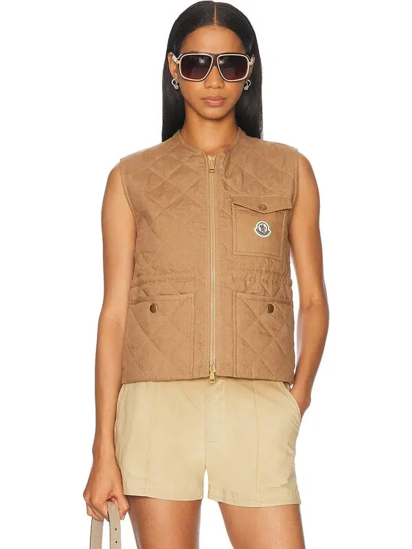 Moncler Vigny Vest - Camel
