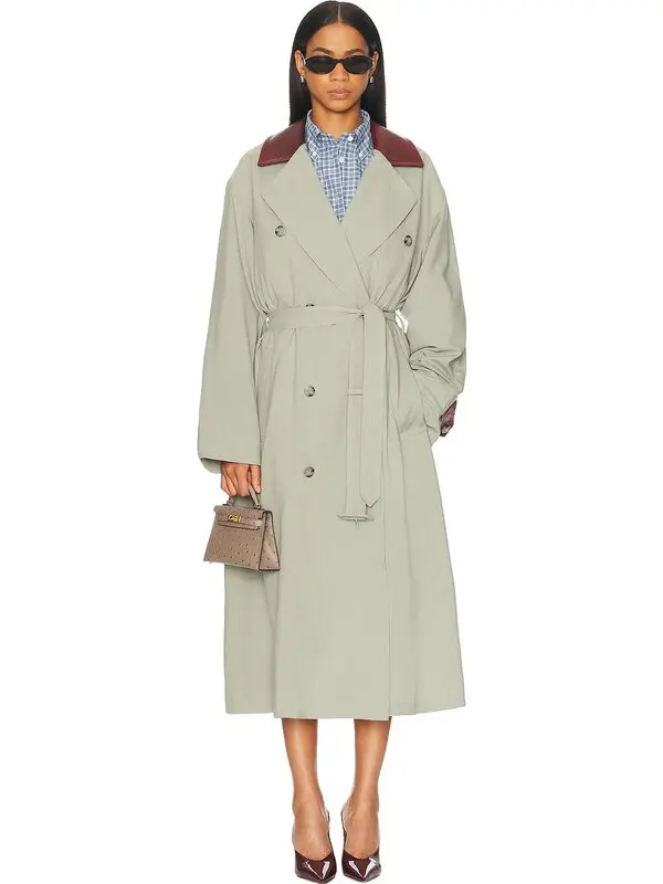MIMCHIK Slouchy Trench Coat - Seafoam