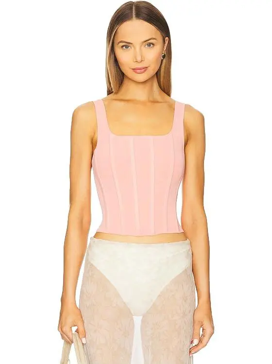 Alice + Olivia Ruby Corset Tank - Dusty Rose