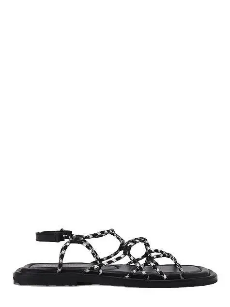 Intentionally Blank Lychee Sandal - Black & White