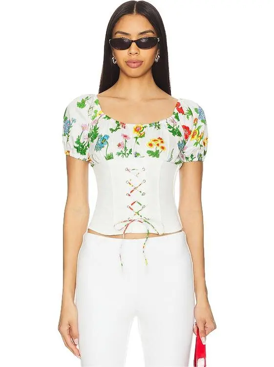 TYLER MCGILLIVARY Uma Top - Garden Print