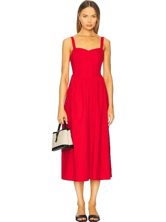 Astr The Label Structured Linen Dress - Red