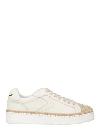 VOILE BLANCHE Calfskin And Jute Sneakers - Off White