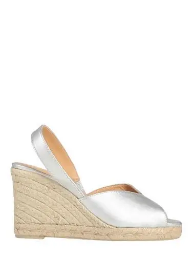 CastaÑer Leather Espadrille Sandals - Silver