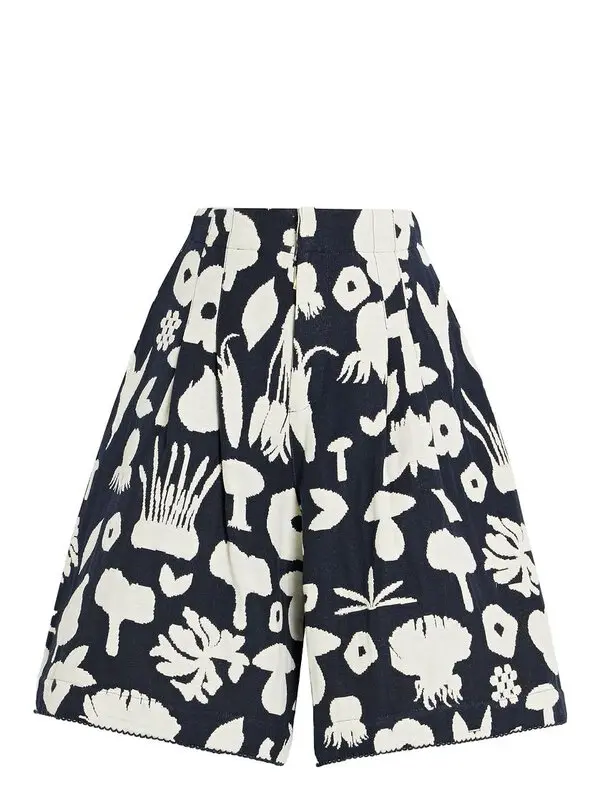 Agua Bendita Manaure Setas Jacquard Shorts - Navy
