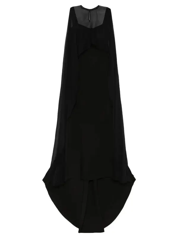 ATU BODY COUTURE Detachable-cape Maxi Dress - Black