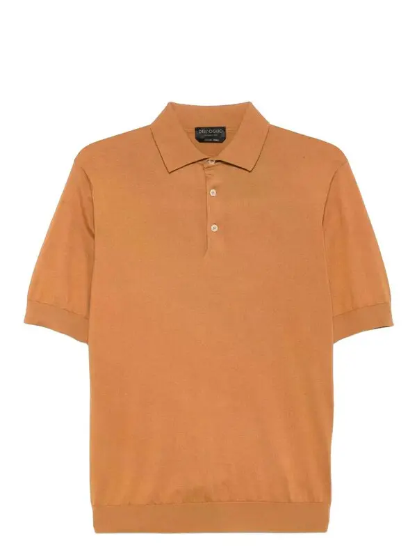 DELL'OGLIO Cotton Polo Shirt - Brown