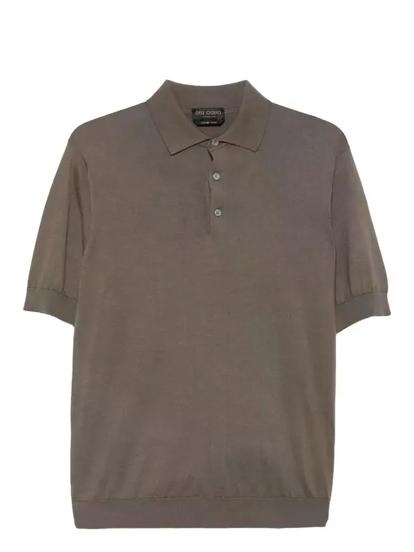 DELL'OGLIO Cotton Polo Shirt - Brown