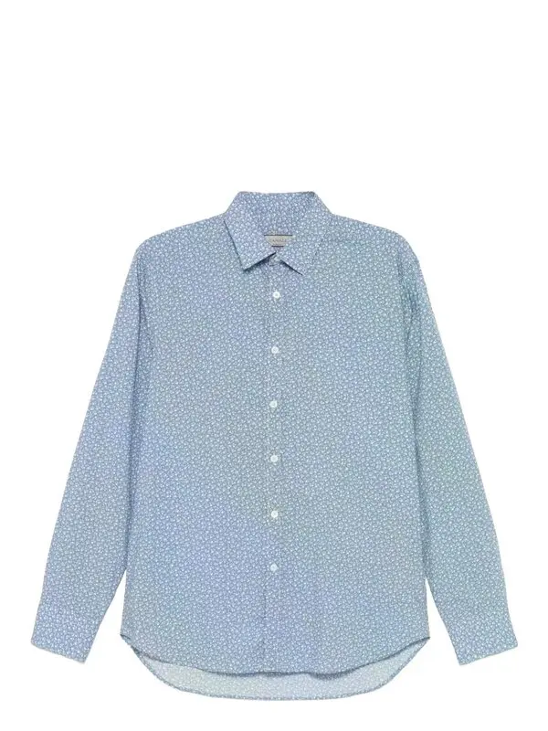 Canali Floral-print Shirt - Blue