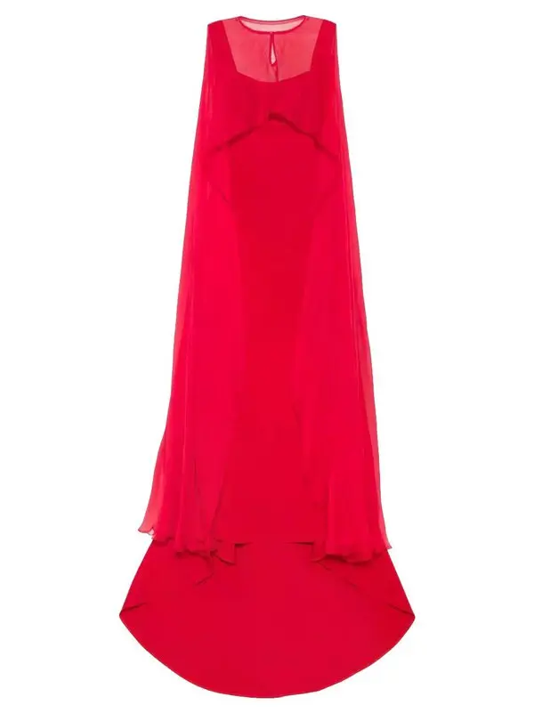 ATU BODY COUTURE Detachable-cape Maxi Dress - Red
