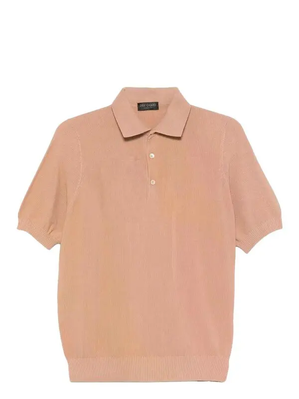 DELL'OGLIO Knitted Polo Shirt - Neutrals