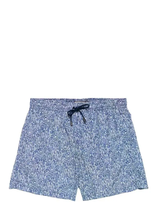 Canali Printed Swim Shorts - Blue