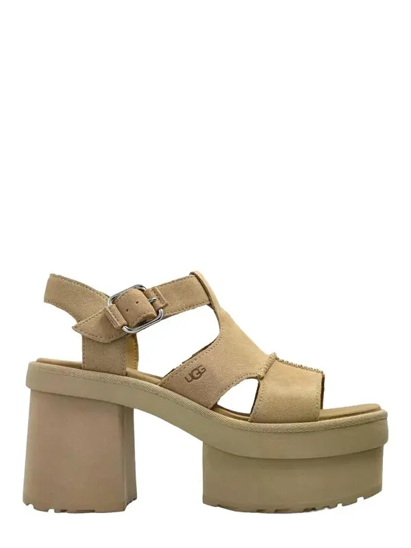 UGG 100mm T-strap Platform Sandals - Brown